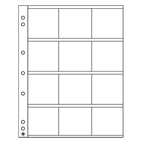 Numis coin sheets, for 12 coin Holders (50x50 mm), Pack of 5 online ...