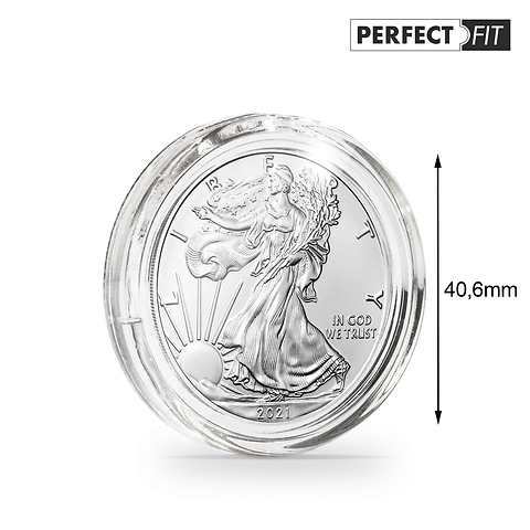Ultra Perfect Fit coin capsules for 1 oz. Silver 40,6 mm(e.g.American ...